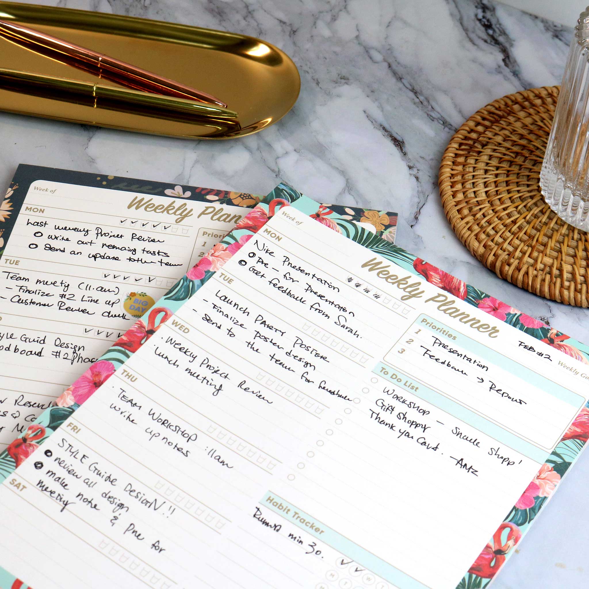 Flamingo Weekly Planner Premium Task Organizer Pad