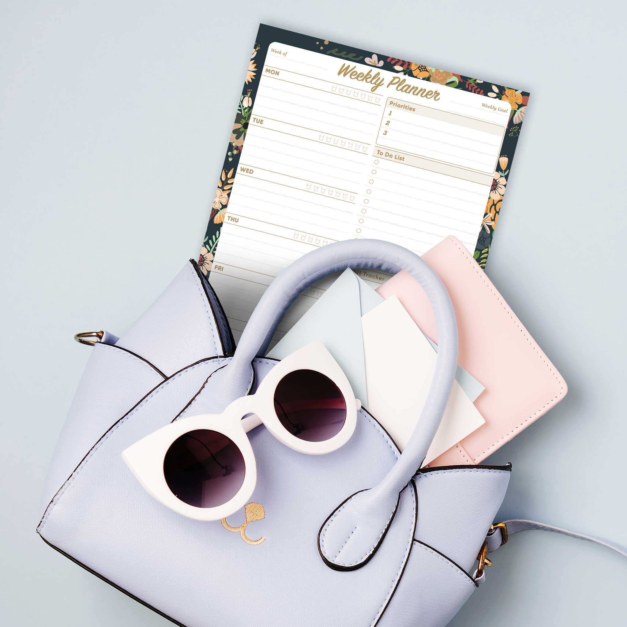 Floral Weekly Planner Premium Task Organizer Pad