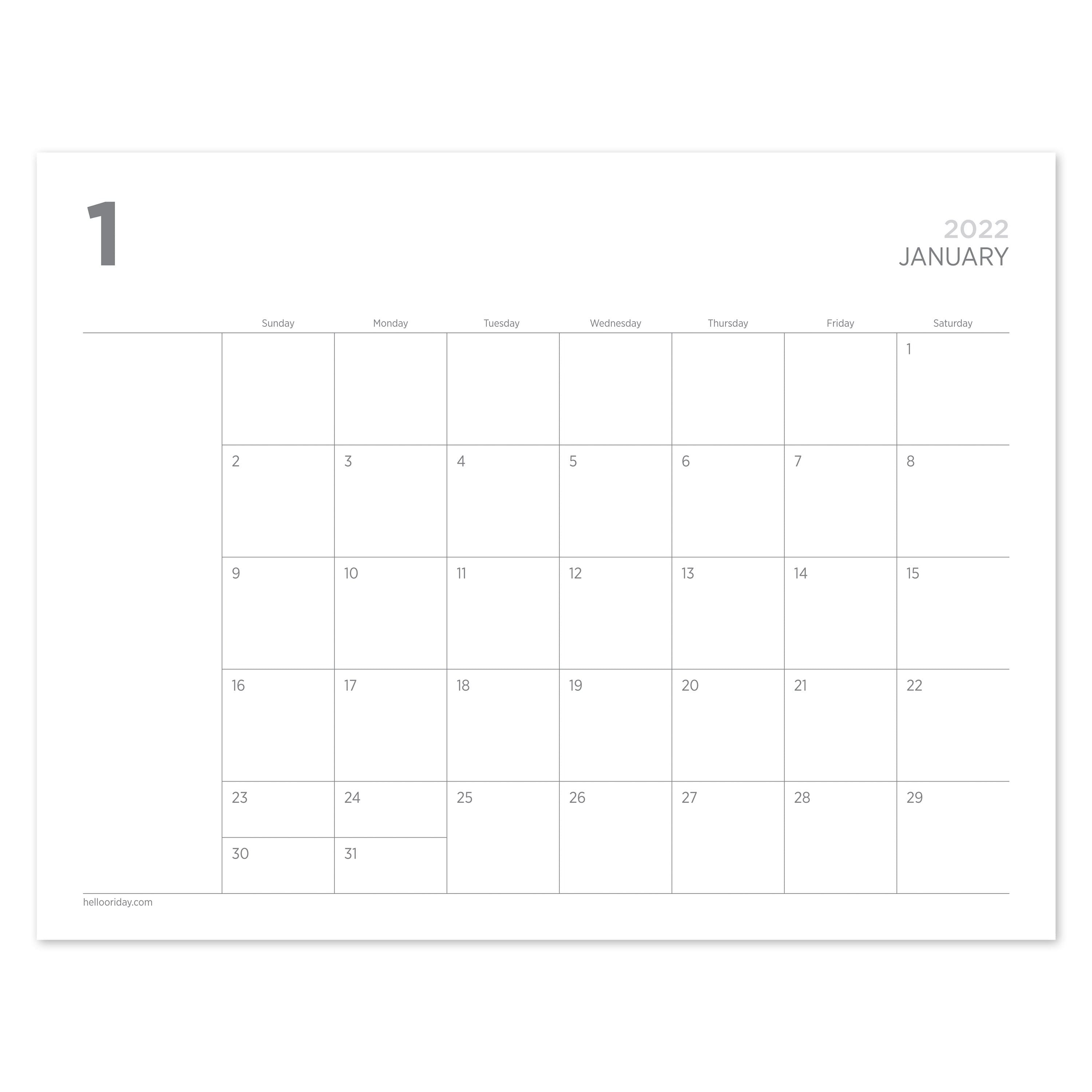 2022 Monthly Calendar Planner (Letter)