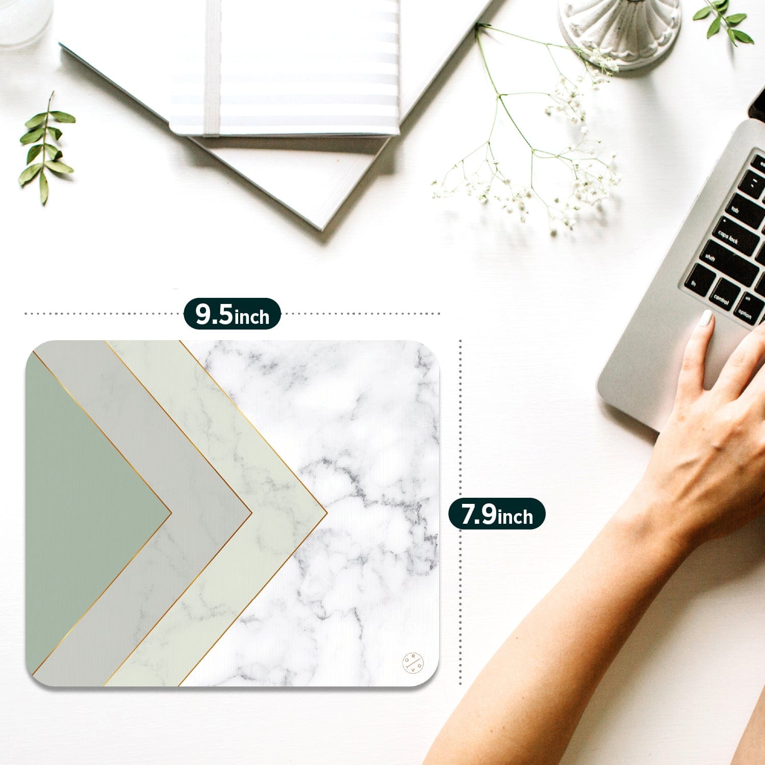 Desk Mouse Pad - Mint Marble