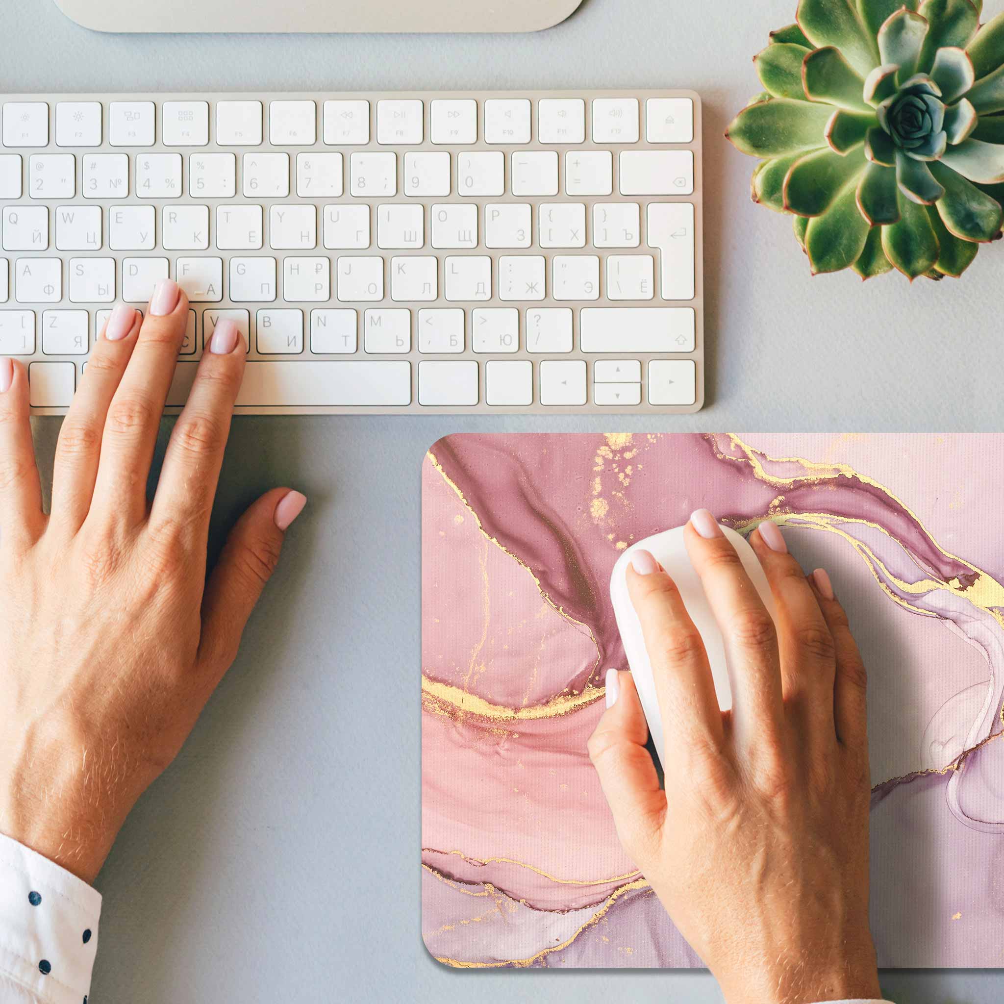 Desk Mouse Pad - Pink and Purple