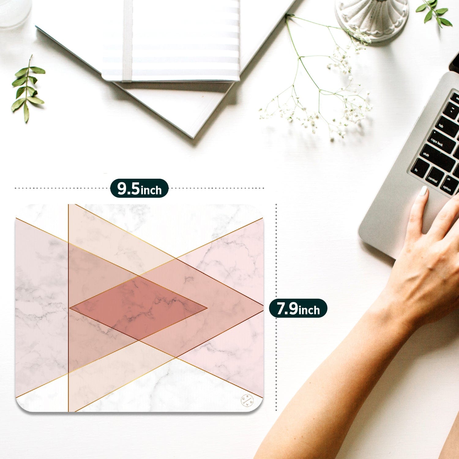 Desk Mouse Pad - Triangle on Marble