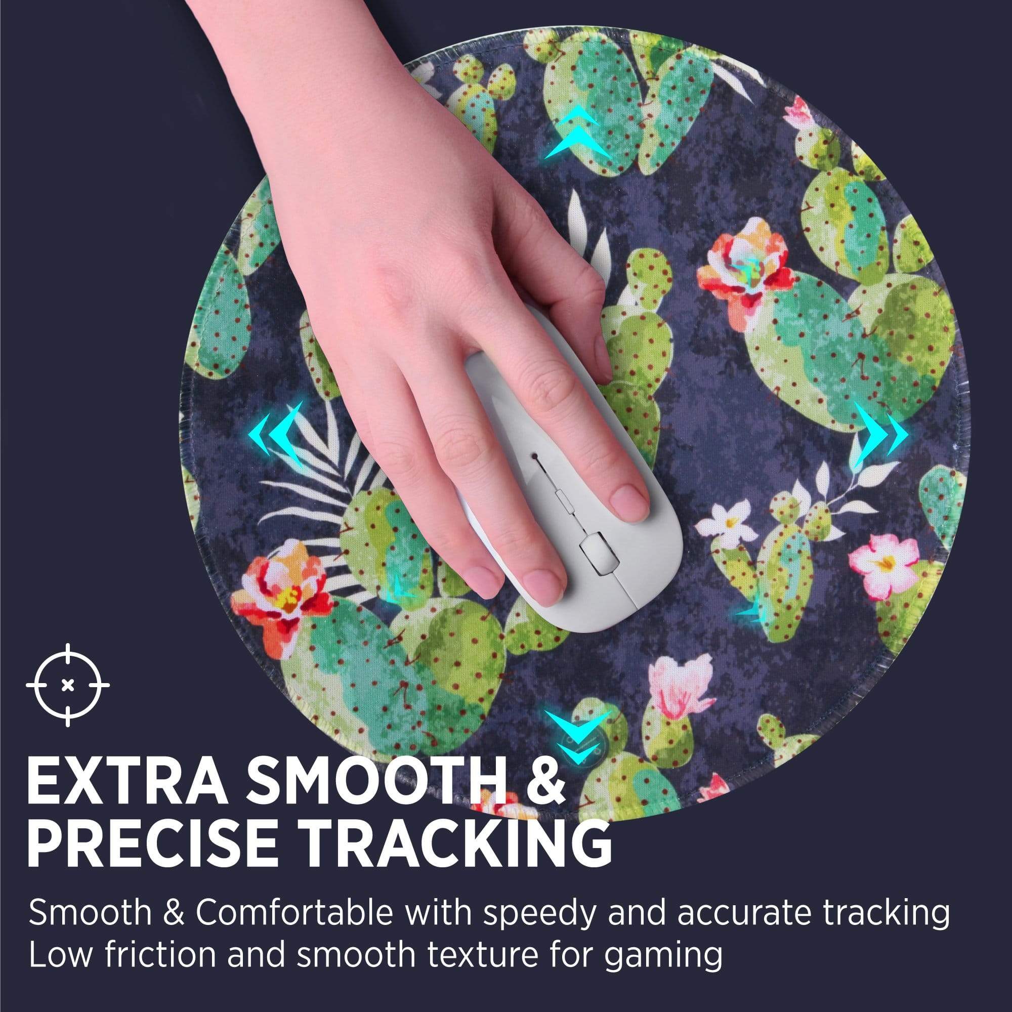 Desk Round Mouse Pad - Cactus